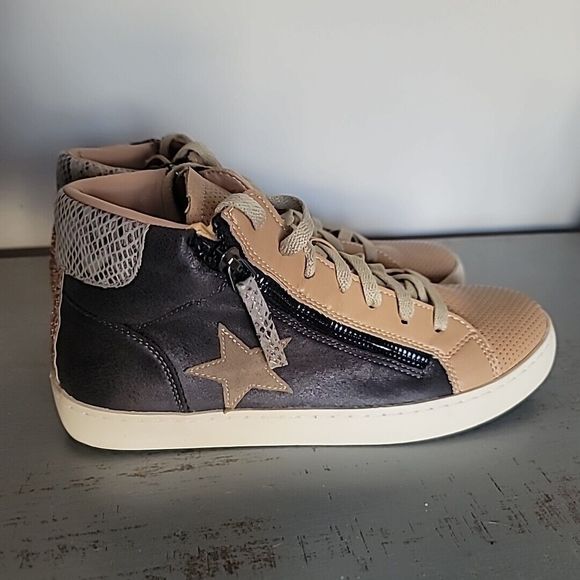 Mi.iM | Shoes | Miim Pink Glitter Beige Star Sneakers High Tops Gray ...